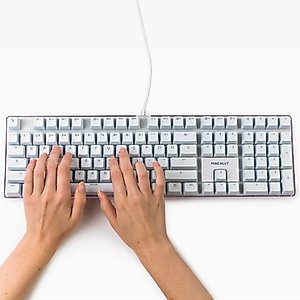Macally Backlit Mechanical Keyboard for Mac - Quality You Can Feel - Classic Mac Mechanical Keyboard with Brown Switches for Comfortable Typing - 104 Key Apple Keyboard Wired USB with Weighted Base