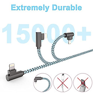 iPhone Charger 10 ft Lightning Cable [Apple MFi Certified] 90 Degree 3 Pack iPhone Charging Cable Long iPhone 13 Charger Nylon Braided for iPhone 14/13/12/11 Pro MAX/XR/XS/8/7/Plus/6S/SE/iPad