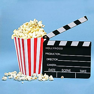 SaPeal Popcorn Boxes Containers Paper Popcorn Bags White Red Striped Pack of 24