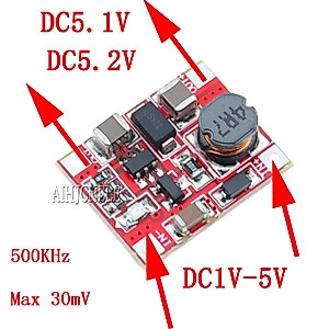 AIHJCNELE 3Pcs RT9266 DC Boost Module 1V~5V 3V 3.7V to 5.1V 5.2V 1A Single Lithium Battery Step Up Power Board DIY Portable Source Charger Repair Accessories with LED Indicator Light (RT-9266)