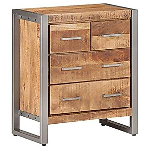 YPWRENH Bedside Cabinet Entry Table Sideboard 23.6 "x13.8 x27.6 Rough Mango Wood Suitable for Foyer or Living Room