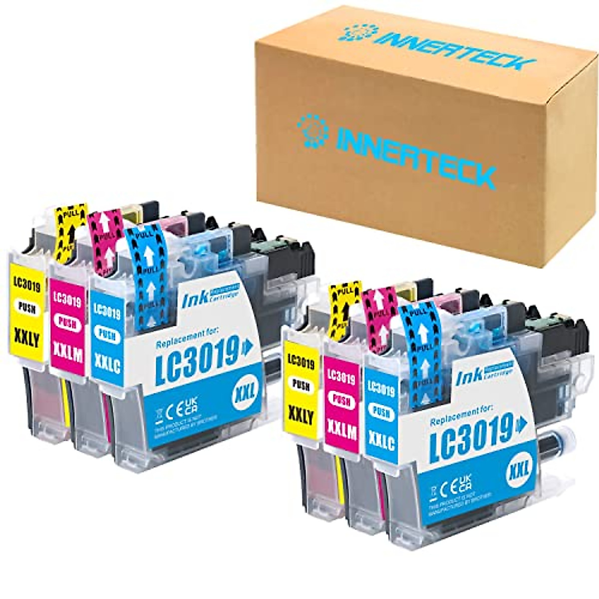 InnerTeck 6 Pack Replacement for MFC-J6530DW J6930DW LC3019 XXL LC3019 (2 Cyan, 2 Magenta, 2 Yellow) High Yield Ink Cartridges Work for Brother MFC-J6530DW MFC-J6930DW MFC-J6730DW MFC-J5330DW Printer