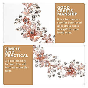 KESYOO Wedding Crystal Belt Fashion Bridal Dress Belt Accessory Bridal Flower Waistband Rose Gold Belt (Rose Gold)