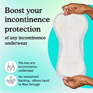 Because Premium Incontinence Booster Pads for Men and Women, Adds Extra Absorbency to Adult Diapers, Super Soft, Adhesive Strip Backing, Unisex, 20 Count