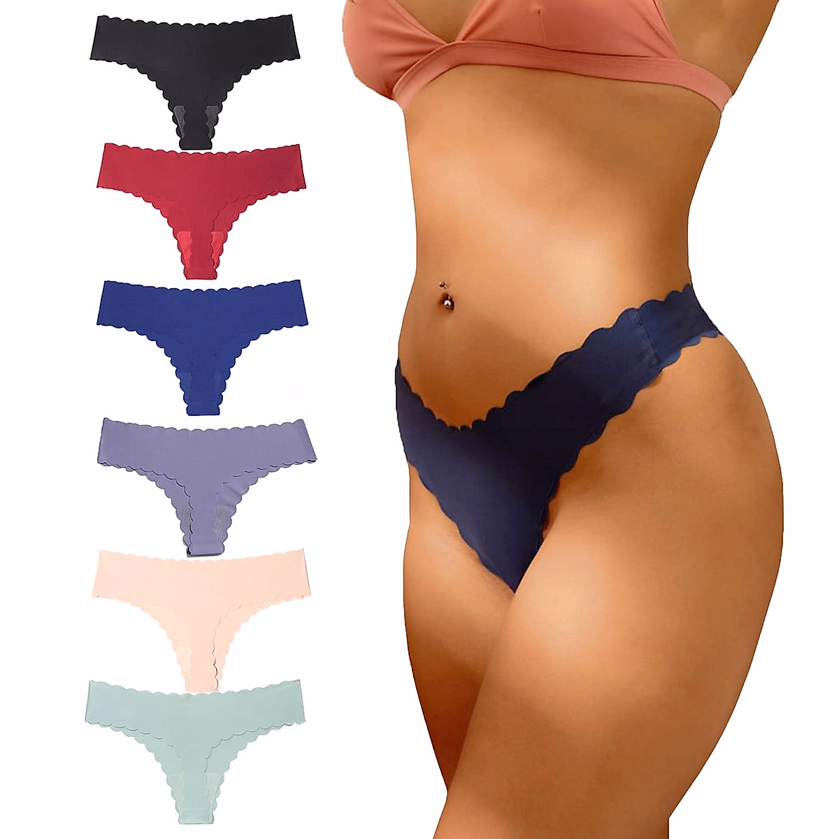 Aogda Thongs Women Underwear Ladies Panties Womans Seamless Thong Pack（Small）