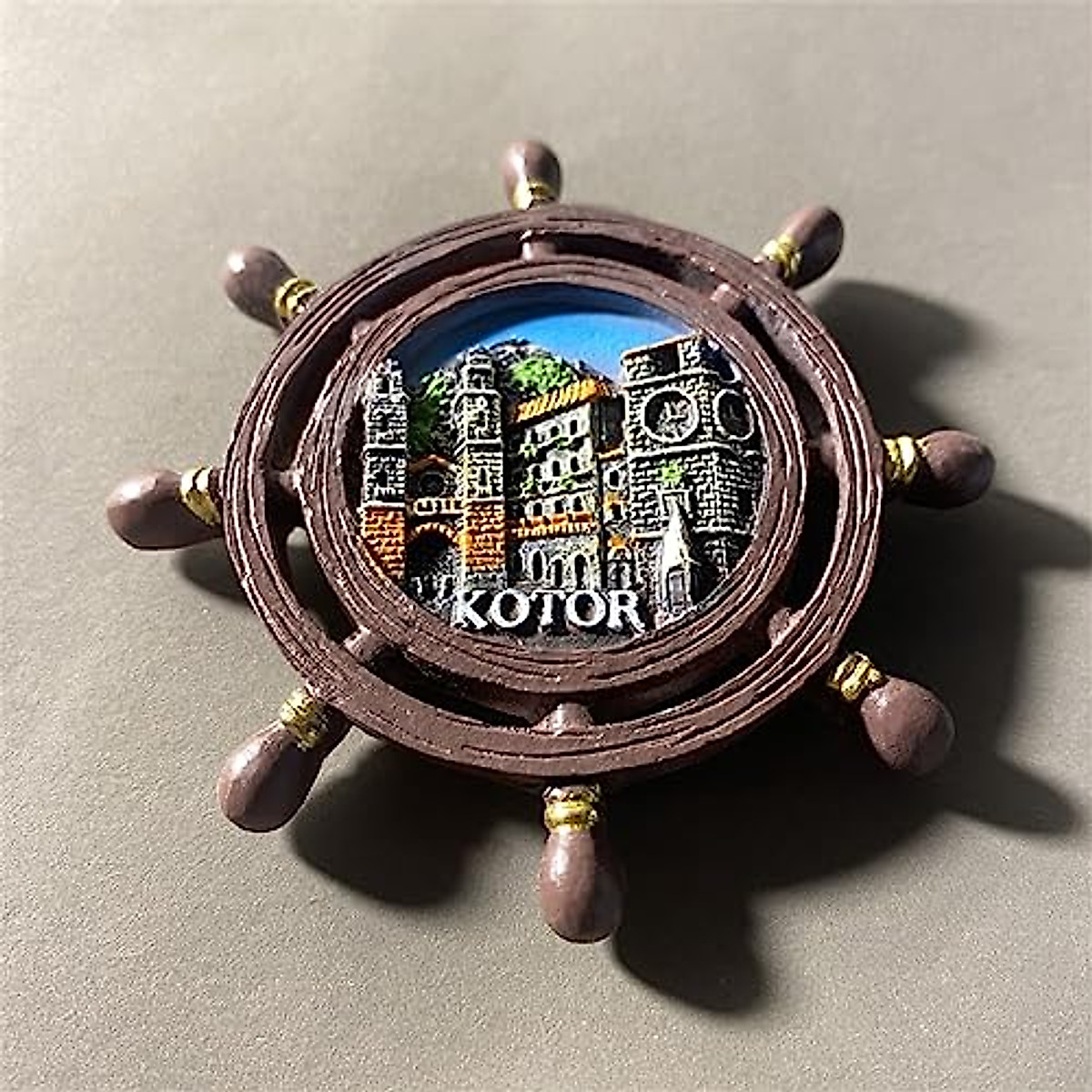 Kotor Montenegro Creative Rudder Refrigerator Magnet Travel Souvenir 3D Fridge Decoration Magnetic Sticker Hand Painted Craft Collection