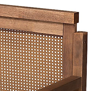 Baxton Studio Toveli Vintage French Inspired Ash Wanut Finished Wood and Synthetic Rattan Daybed