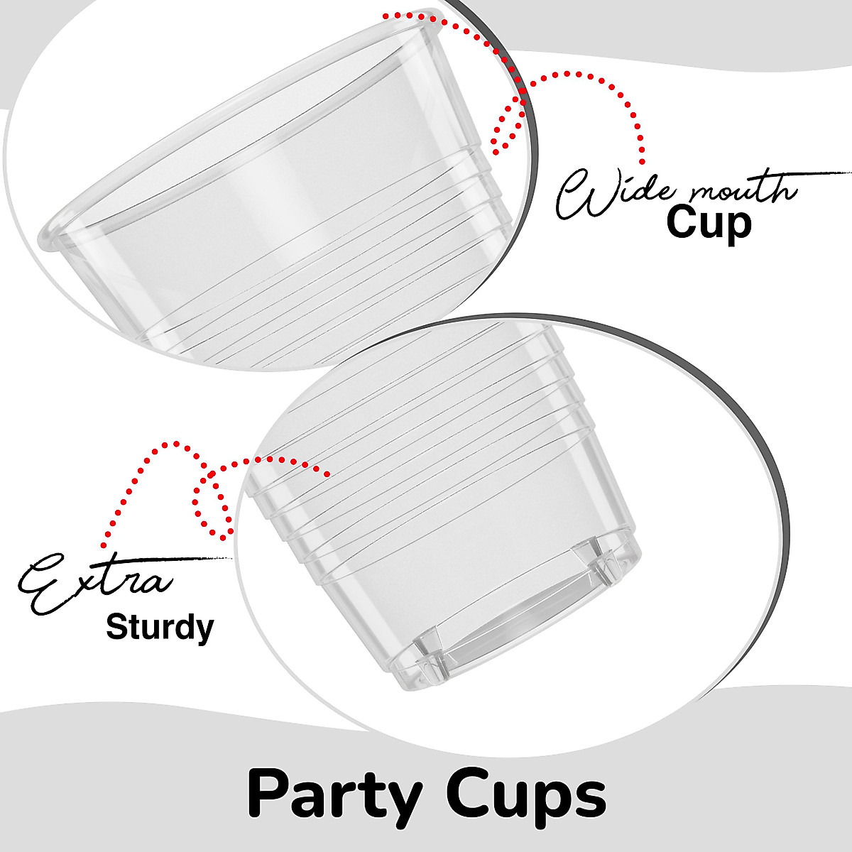 Exquisite Catergoods 700 Count Bulk Pack - 7 oz Clear Plastic Cups - Transparent Plastic Disposable Cups Multi Use Cold Beverage Plastic Clear Cups for Home ~ Office ~ Parties And More