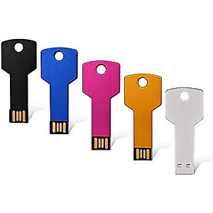 USB Flash Drives 5 Pack 64GB USB 2.0 Metal Thumb Drives K&ZZ Jump Drive Memory Stick Key Shape for Students,Office,Company- Multicolor