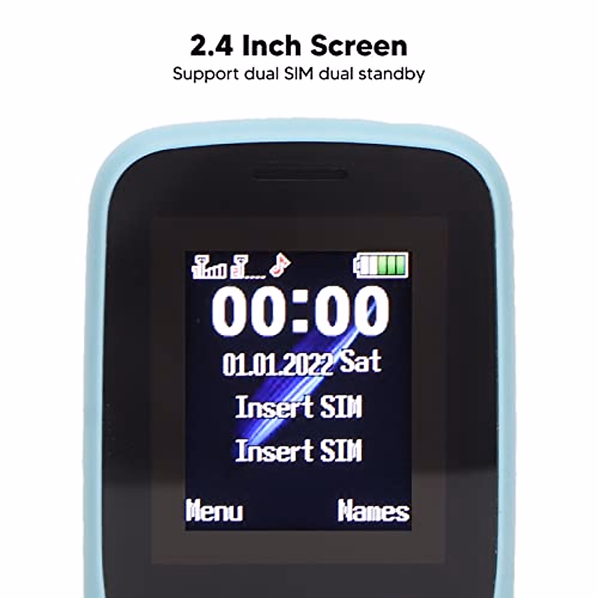 FOSA Senior Cell Phone, 2G GSM, High Volume Unlocked Basic Mobile Phone, 2.4 Inch Large Screen, Dual SIM Supported, Big Buttons Unlocked Cellphone for The Elderly Parents (Sky Blue)