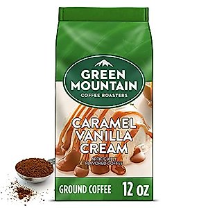 Green Mountain Coffee Roasters Caramel Vanilla Cream, Ground Coffee, Flavored Light Roast, Bagged 12 oz