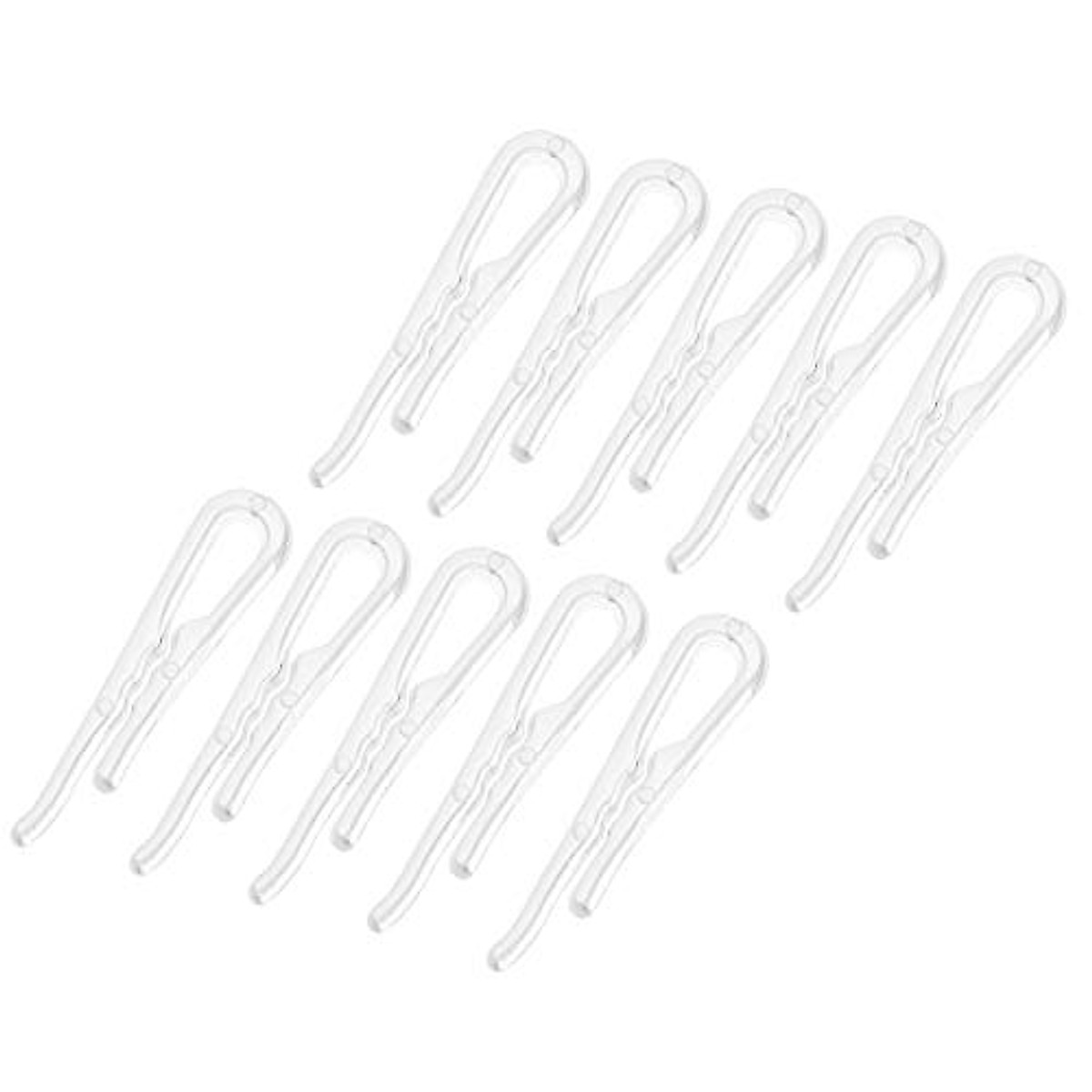 Mini Skater 2 Inch U Shape Clear Shirt Folding Clips Durable Plastic Alligator Clips with Teeth for Ties Socks Pants and Dress,100Pcs