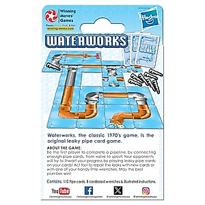 Winning Moves Games Classic Waterworks USA, Leaky Pipe Card Game, for 2 to 4 Players, Ages 8+
