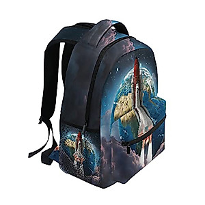 Kcldeci Space Shuttle Laptop Backpack Student Backpacks School Bag Bookbag Travel Daypack Shoulder Bag Fits 14inch Laptop
