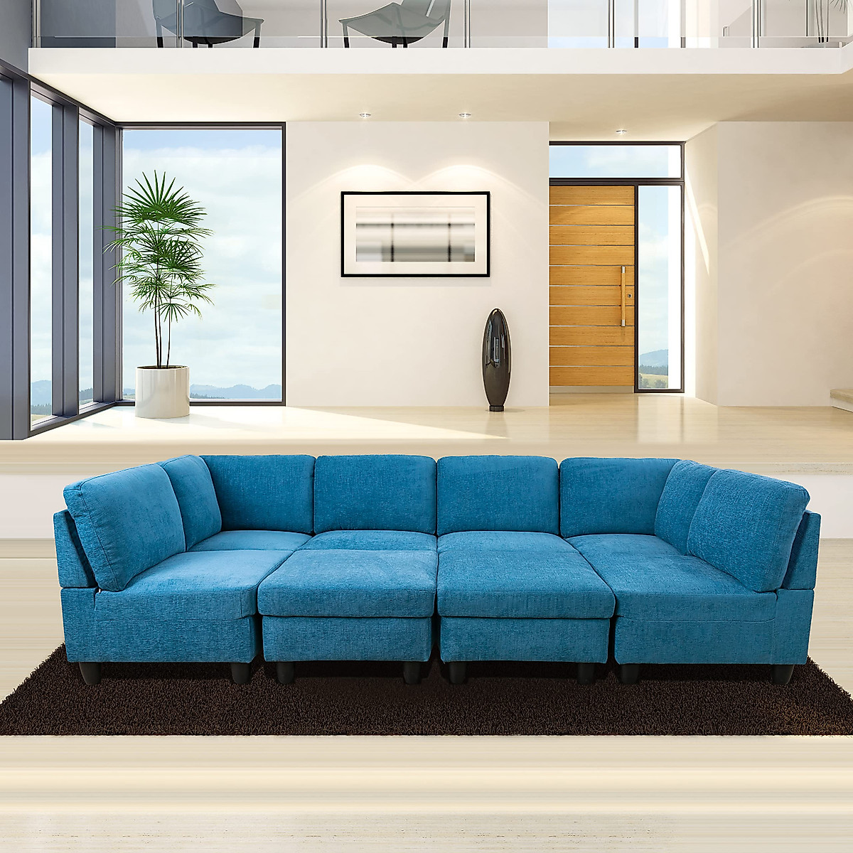 Beverly Fine Furniture 8 Piece Modular U-Sectional