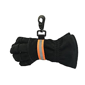 LINE2design Firefighter Glove Strap Heavy Duty with Orange Reflective Trim - Enhance Turnout Gear Bags Safety