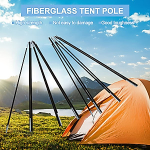 Fiberglass Tent Pole, 1 Sets Outdoor Camping Double Tent Pole Support Frames Kit Tent Replacement Poles Replacement Tent Poles Fiberglass Tent Poles Replacement Fiberglass Tent Pole Replacement
