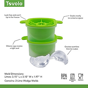 Tovolo Lime Wedge Ice Molds (Set of 2) - Slow-Melting, Leak-Free, BPA-Free/Great for Whiskey, Cocktails, Fun Drinks, and Gifts
