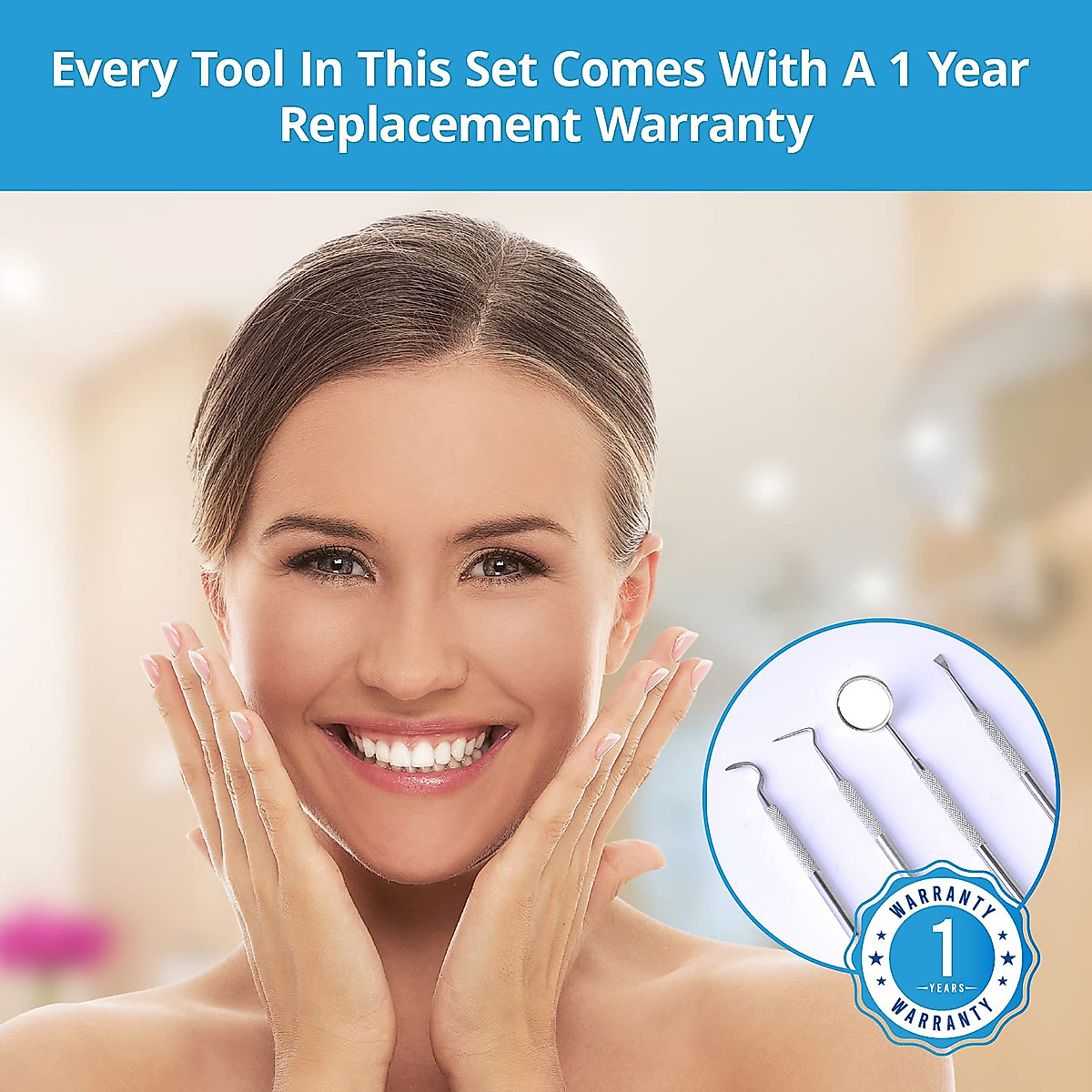 Dental Cleaning Tools Set For At Home Use - Oral Care Dental Hygiene Kit Includes Teeth Scraper For Plaque, Mirror, Scaler, Pick - These Teeth Cleaning Tools Are Made From Stainless Steel