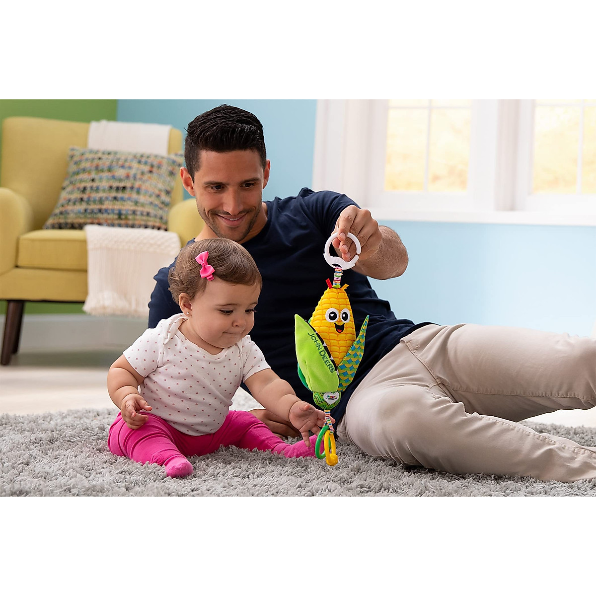 Lamaze John Deere Clip n Go, Corn E. Cobb Baby Clip On Toy, Multi