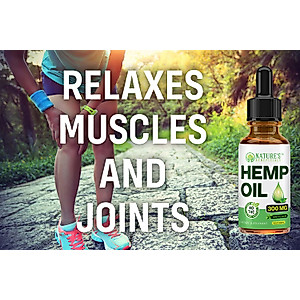 NATURE'S BENEFICIALS Organic Hemp Oil Extract Drops, 300mg - Omega Fatty Acids 3 6 9, Non-GMO Ultra-Pure CO2 Extracted