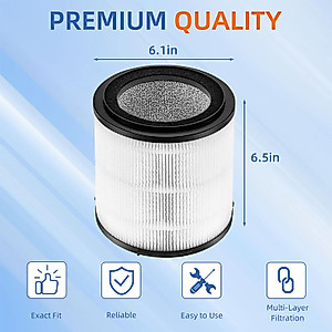 KJ150F-C02 Replacement Filter for Silveronyx Air Purifier 5 Speed H13 True HEPA Activated Carbon Filter, 2 Pack