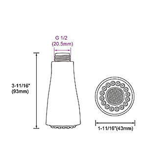 Pull Down Kitchen Faucet Sprayer Head Replacement Part - Pull Out Sink Sprayer Replacement Nozzle, Kitchen Faucet Head Hose Spray Tap Spout Only for G1/2 Connector (Brushed Nickel)