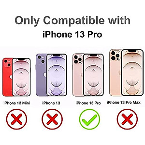 TEAUGHT Compatible with iPhone 13 Pro Case (2021) 6.1 inch, Cute Pattern Black Leopard + Screen Protector Tire Shockproof Cover, Designed for iPhone 13 Pro Case for Girls Women