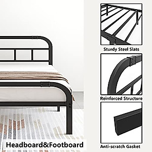 Artimorany Twin XL Bed Frame with Headboard and Footboard, 14 Inch Heavy Duty, XL Twin Bed Frame Mattress Foundation, Noise Free, No Box Spring Needed, Easy Assembly, Black