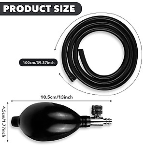 Haikole Replacement Blood Pressure Bulb with Tubing Air Valve,Blood Pressure Bulb Pump Replacement Rubber Inflation Bulb,Works with BP Cuff and Cervical Inflatable Devices (A-Black 2PCS)
