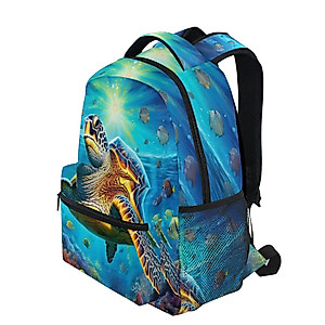 KEIGE Sea Turtle Ocean Life Backpack School Bookbag for Boys Girls 2110001