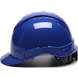 Pyramex Ridgeline Cap Style Hard Hat, Vented, 4-Point Ratchet Suspension, Blue