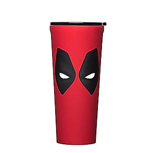 Corkcicle x Marvel Deadpool Insulated Coffee Mug with Lid, 24 oz – Cupholder Friendly Travel Coffee Tumbler Keeps Drinks Cold 9hrs, Hot 3hrs