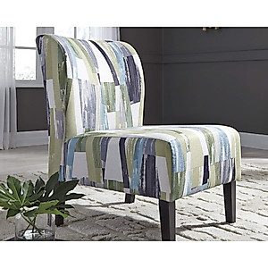 Signature Design by Ashley Triptis Abstract Print Contemporary Accent Chair, Green, Blue & White