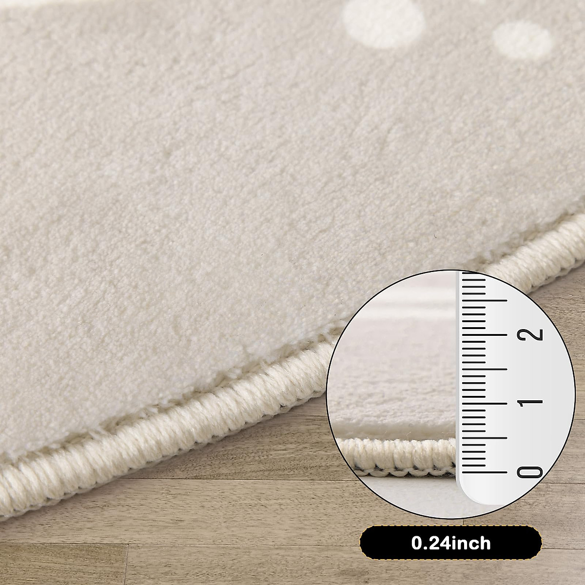 Carvapet 5' Round Boho Mandala Area Rug – Black and Ivory Chic Circle Rug, Non-Slip, Machine Washable Soft Throw Floor Mat for Entryway, Foyer, Living Room, Bedroom, Nursery, or Playroom