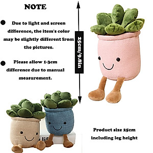 CHELEI2019 9.8" White Succulent Potted Plush,Funny Xmas Stuffed Succulent Plant Toy Gifts