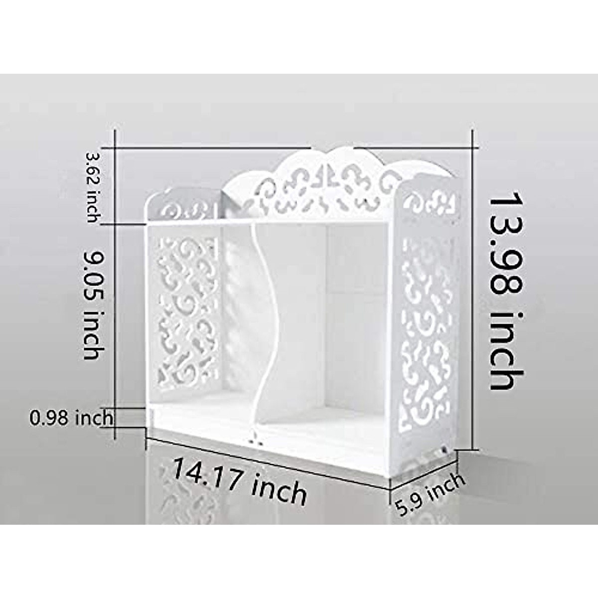 Countertop Bookshelf Wood Display Shelf Desktop Organizer Office Storage Rack Stand Shelf Decor White Desk Dresser Organizer for Desktop, Tabletop or Counter