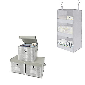 GRANNY SAYS Bundle of 1-Pack Hanging Organizer for RV Closet & 3-Pack Storage Cubes for Organizing