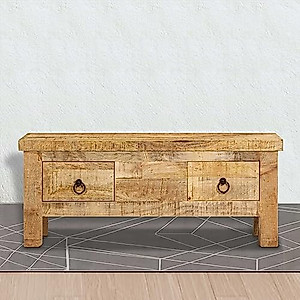 BUKSCYJS Coffee Table,Elevating Coffee Table, Adjustable Storage Coffee Table Suitable for Living Room, Office, Balcony, Family Living Room 35.4"X17.7"X13.8" Solid Mango Wood