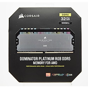 CORSAIR DOMINATOR PLATINUM RGB DDR5 32GB (2x16GB) DDR5 6000MHz CL36 AMD EXPO Intel XMP iCUE Compatible Computer Memory – Gray (CMT32GX5M2D6000Z36)