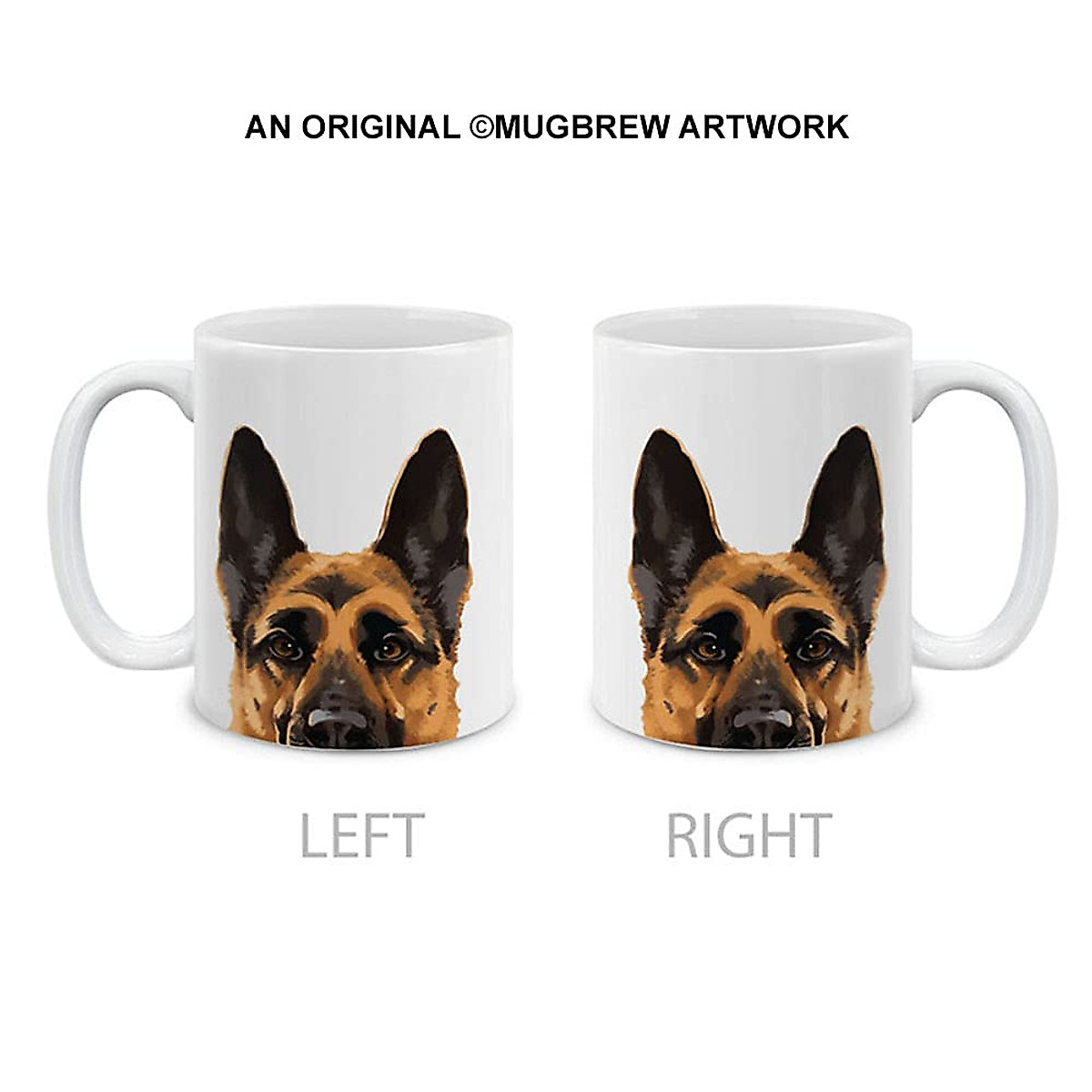 MUGBREW Black Tan German Shepherd Dog Ceramic Coffee Mug Tea Cup, 11 OZ