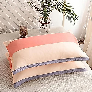 TRYLTBE 100% Brushed Microfiber Pillowcases Set of 2, Comfort Pillow Cases Standard Size, Fade, Stain Resistant with Envelope Closure Bed Pillow Cases (Color : C)