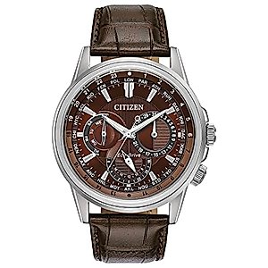 Citizen Men's Classic Calendrier Eco-Drive Watch, 12/24 Hour Time, 3-Hand Day and Date, Anti-Reflective Mineral Crystal, Luminous Hands,