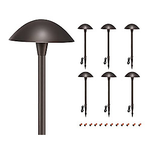 CLOUDY BAY 3000K/4000K/5000K Selectable LED Landscape Pathway Light,5W 12V~15V AC/DC Low Voltage Path Lighting,Waterproof,6 Pack