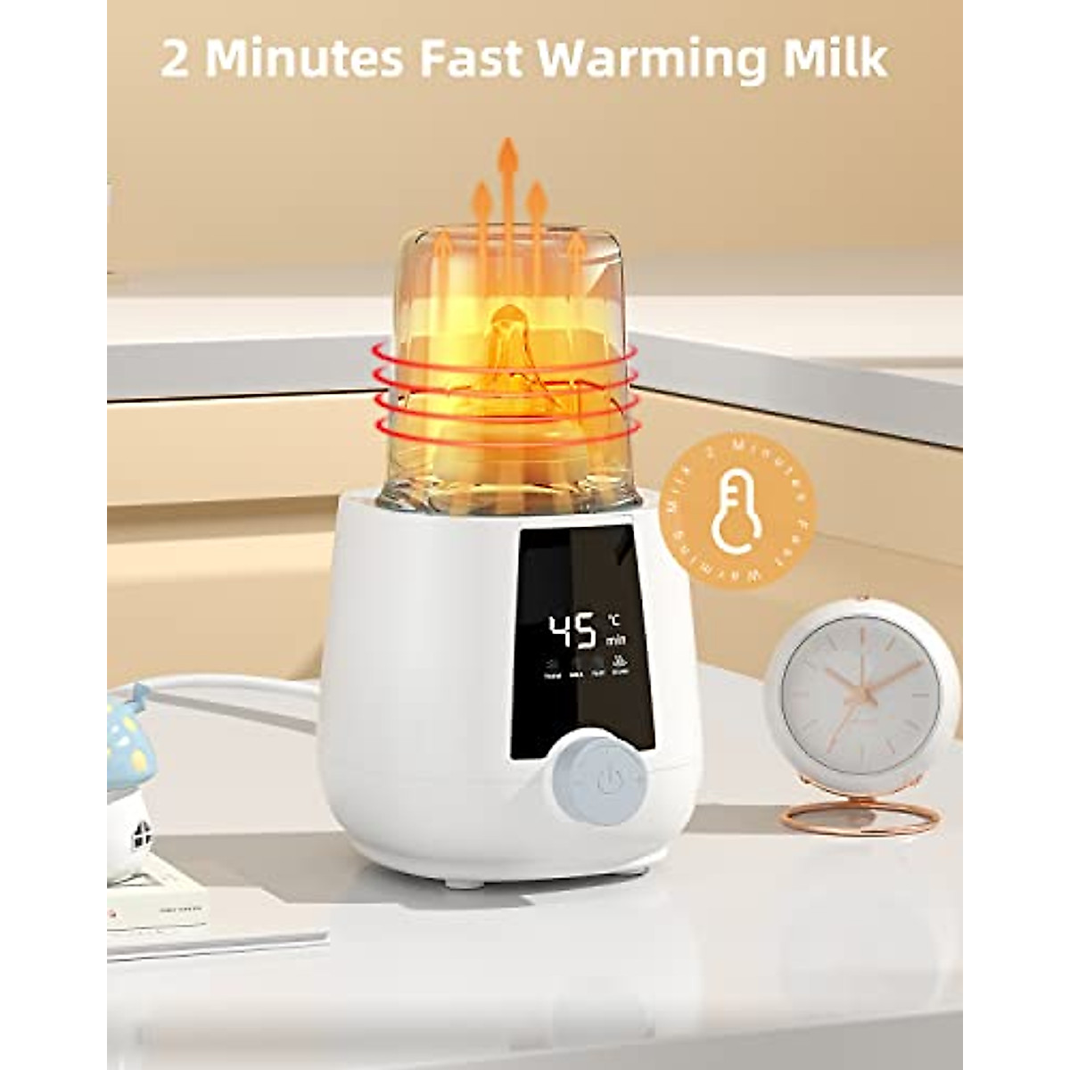 Tizwis Baby Bottle Warmer for Breastmilk or Formula, Fast Baby Milk Warmer with Timer, Smart Temperature Control, Multifunctional Bottle Warmers with Defrost, Thaw, Keep, Heat Baby Food Jars Function