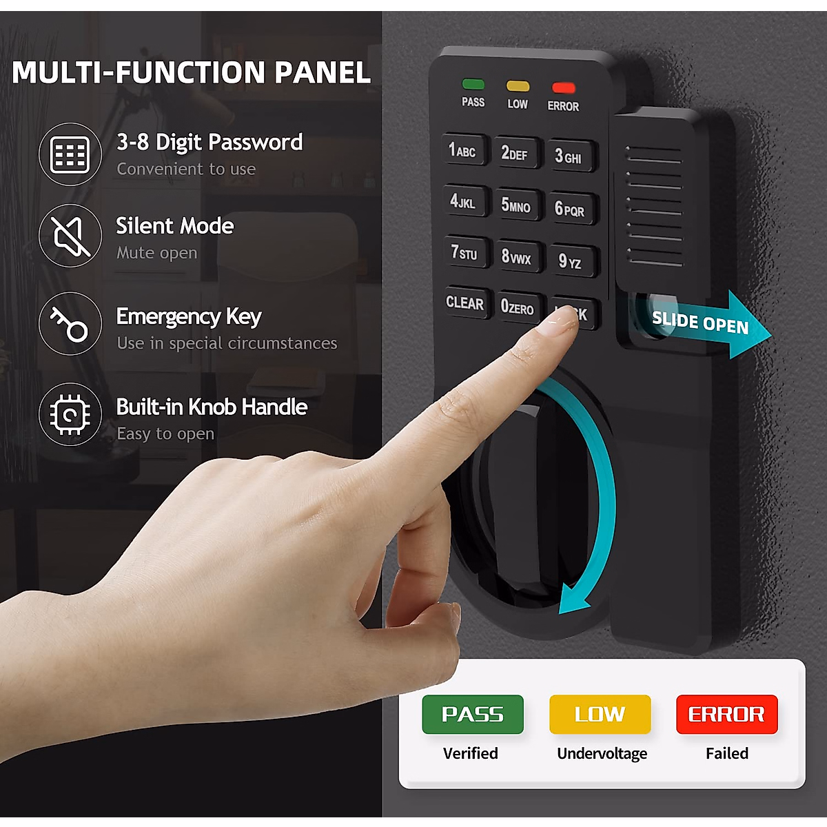 AEGIS Fireproof Safe Box, 1.2 Cubic Feet Small Fire Safe Steel Security Home Safe with Digital Program Keypad for Office Dorm Money