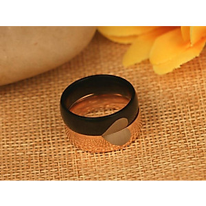 EBAT 6mm His And Hers Rings Matching Heart Stainless Steel Gift Stainless Steel Unisex Band Boyfriend And Girlfriend Simple Gifts Happy Birthday Women Bands