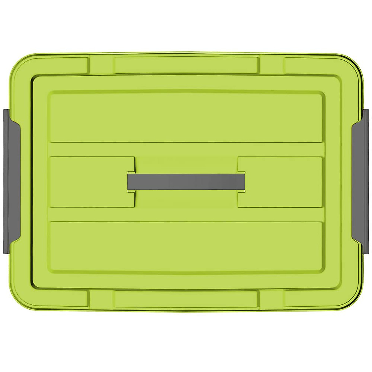 Cetomo 20L*4 Plastic Storage box, Tote box,Transparent Organizing Container with Durable green Lid and Secure Latching Buckles, Stackable and Nestable,4Pack