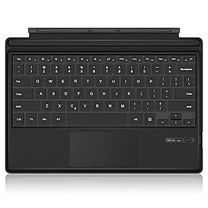 TOMSENN Surface Pro 6 / Surface Pro 5 (Pro 2017) / Pro 4 / Pro 3 Type Cover, Lightweight Slim Wireless Bluetooth Keyboard Two Button Trackpad Built-in Rechargeable Battery, Gray