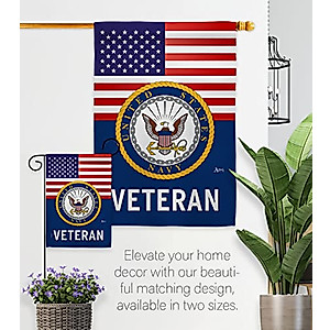 US Navy Veteran Garden Flag - Armed Forces USN Seabee United State American Military Retire - House Decoration Banner Small Yard Gift Double-Sided Made In USA 13 X 18.5